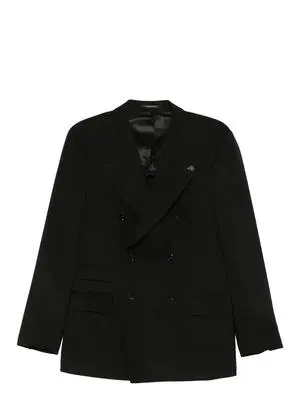 GABRIELE PASINI Structured Double-Breasted Jacket Black