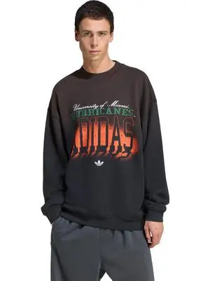 Adidas Miami Hurricanes Originals Crew Neck Sweatshirt - Black