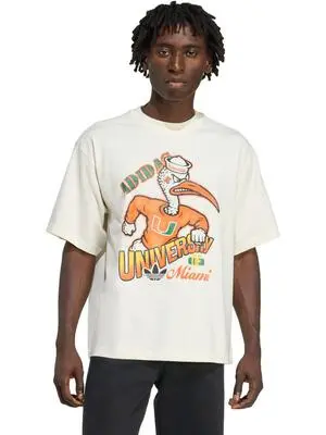Adidas Miami Hurricanes Originals Graphic Tee - Off White