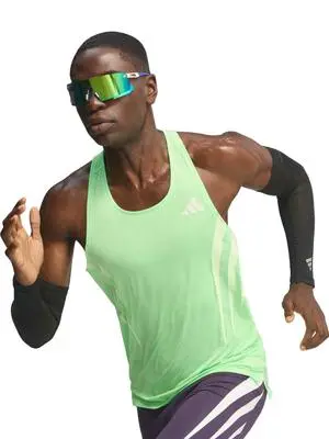 Adidas Adizero Nyc Running Singlet - Lime Burst