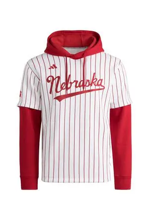 Adidas Nebraska Cornhuskers Hooded Jersey - White / Team Power Red