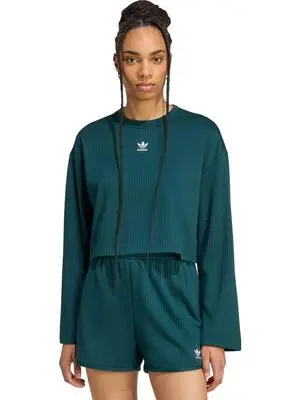 Adidas Essentials Winterized Wide Rib Long Sleeve - Aurora Ivy