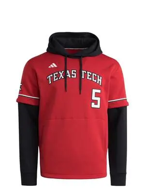 Adidas Texas Tech Red Raiders X Patrick Mahomes Hooded Baseball Jersey - Team Power Red / Black
