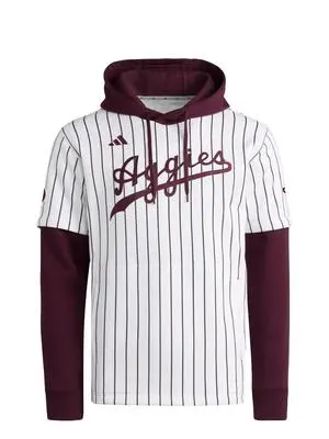 Adidas Texas A&M Aggies Baseball Jersey Hoodie White / Team Maroon