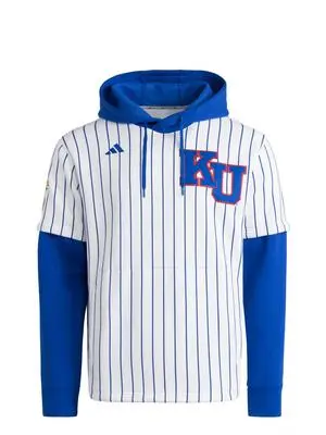 Adidas Kansas Jayhawks Baseball Hooded Jersey - White / Royal Blue