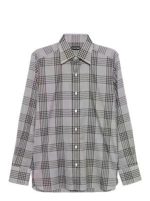 TOM FORD Plaid Cotton Shirt - Brown