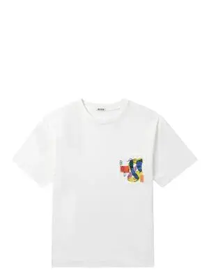 BODE Portrait Logo-embroidered Printed Cotton-jersey T-shirt - White