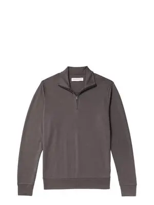 Orlebar Brown Isar Merino Wool-jersey Half-zip Sweatshirt - Brown