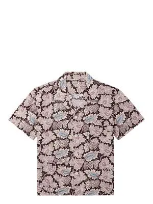 BODE Wisteria Camp-collar Printed Cotton And Silk-blend Shirt - Pink