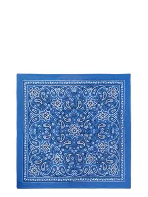 DRAKE'S Bandana-print Cotton Bandana - Blue