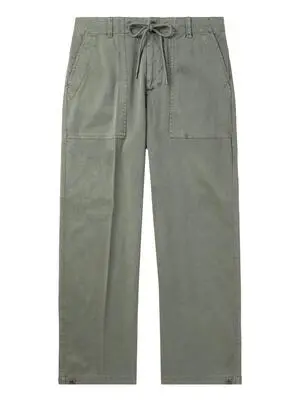 JAMES PERSE Flight Straight-leg Cotton-blend Twill Trousers - Green