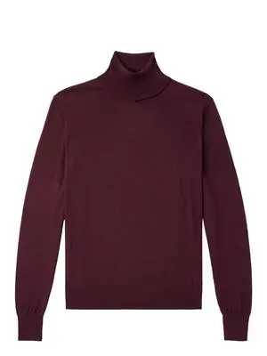 Saint Laurent Wool Rollneck Sweater - Burgundy