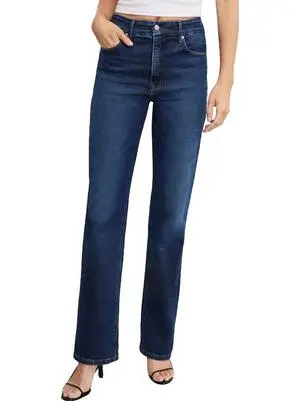 Good American Soft-tech Straight Leg Jeans - Indigo572