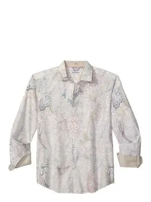 Tommy Bahama Saldana Paisley Cotton & Silk Button-up Shirt - Cloud Cream