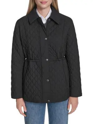 Cole Haan Quilted Zip-up Jacket - Black