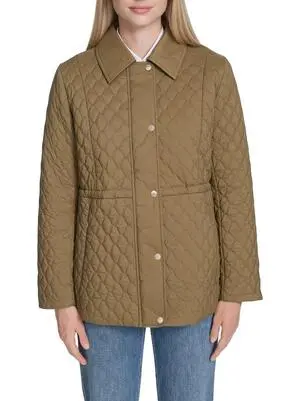 Cole Haan Quilted Zip-Up Jacket Olive