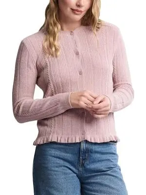 Barefoot Dreams Cozychic Lite® Cable Knit Cardigan - Teaberry