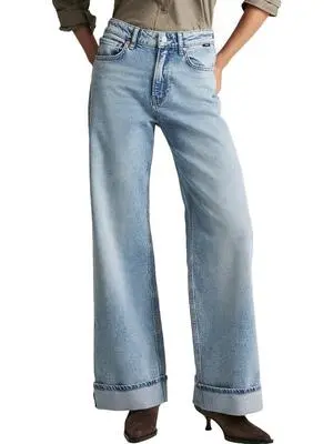 MAVI Florida Cuffed Wide Leg Jeans