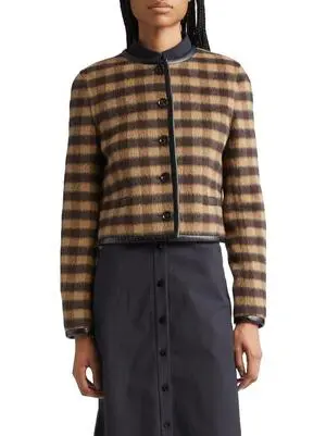 Proenza Schouler Helene Plaid Jacket - Khaki Multi