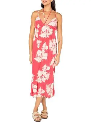 Roxy Sunshine Crush Floral Halter Midi Dress - Holly Berry