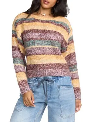 BILLABONG Striped Knit Sweater - Mulch