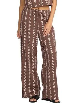 BILLABONG Another Wave Drawstring Cotton Blend Pants Espresso Brown