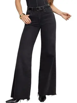 Good American Soft-tech Good Waist Palazzo Wide Leg Jeans - Black391