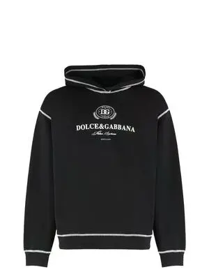 Dolce & Gabbana Cotton Logo Hoodie - Black