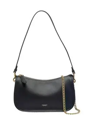 COACH Zip-closure Shoulder Bag With Chain Strap - Black