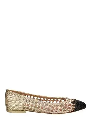 CHANTAL Woven-leather Ballerina Flats - Neutrals