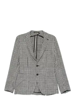 Tagliatore Houndstooth Check Blazer - Black