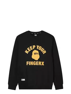 FINGERCROXX Graphic-print Crew Neck Sweatshirt - Black