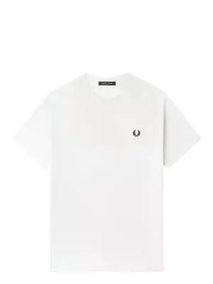 Fred Perry Embroidered-logo Cotton T-shirt - White