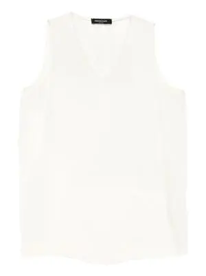 Fabiana Filippi Sleeveless V-neck Blouse - White
