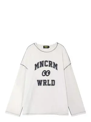 MINI CREAM Graphic-print Long-sleeve T-shirt - White