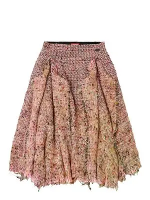 DIESEL Bouclé Frayed Asymmetrical Skirt - Pink