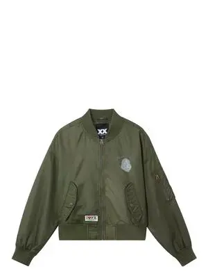 FINGERCROXX Embroidered-patch Bomber Jacket - Green