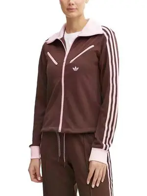 Adidas Striped Zip-up Sweatshirt - Brown