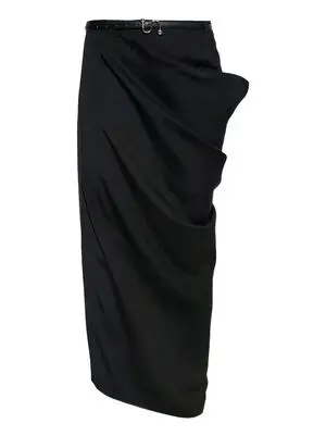 Sportmax Pontida Draped Maxi Skirt - Black