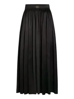 Dolce & Gabbana Dna Pleated Midi Skirt - Black
