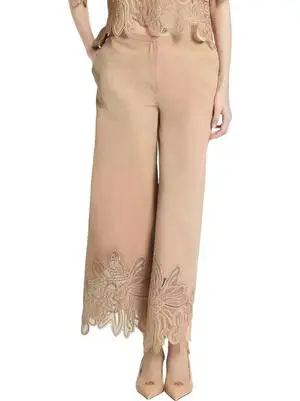 Elie Saab Embroidered Lace Trousers - Neutrals