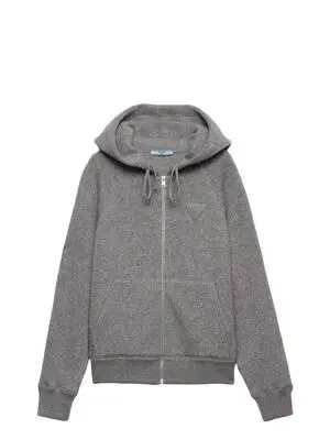 Prada Hooded Zip Cardigan - Grey