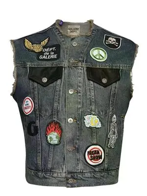 GALLERY DEPT. Embroidered Patches Denim Vest - Blue