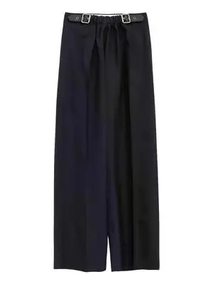 Loewe Pleated Leather-belt Trousers - Blue