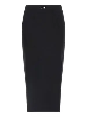 Off-White Midi Pencil Skirt - Black