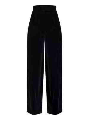 Max Mara Pleated Velvet Trousers - Black