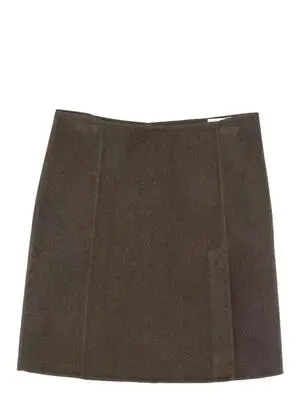 P.a.r.o.s.h Wool A-line Mini Skirt - Brown