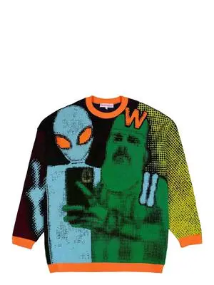 WALTER VAN BEIRENDONCK We Come In Peace Jumper - Green