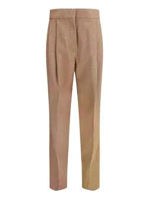 Fabiana Filippi Pleated Checkered Trousers - Neutrals