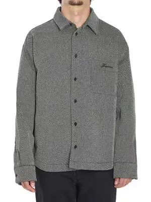 Jacquemus Molino Pointed-collar Buttoned Shirt Jacket - Grey